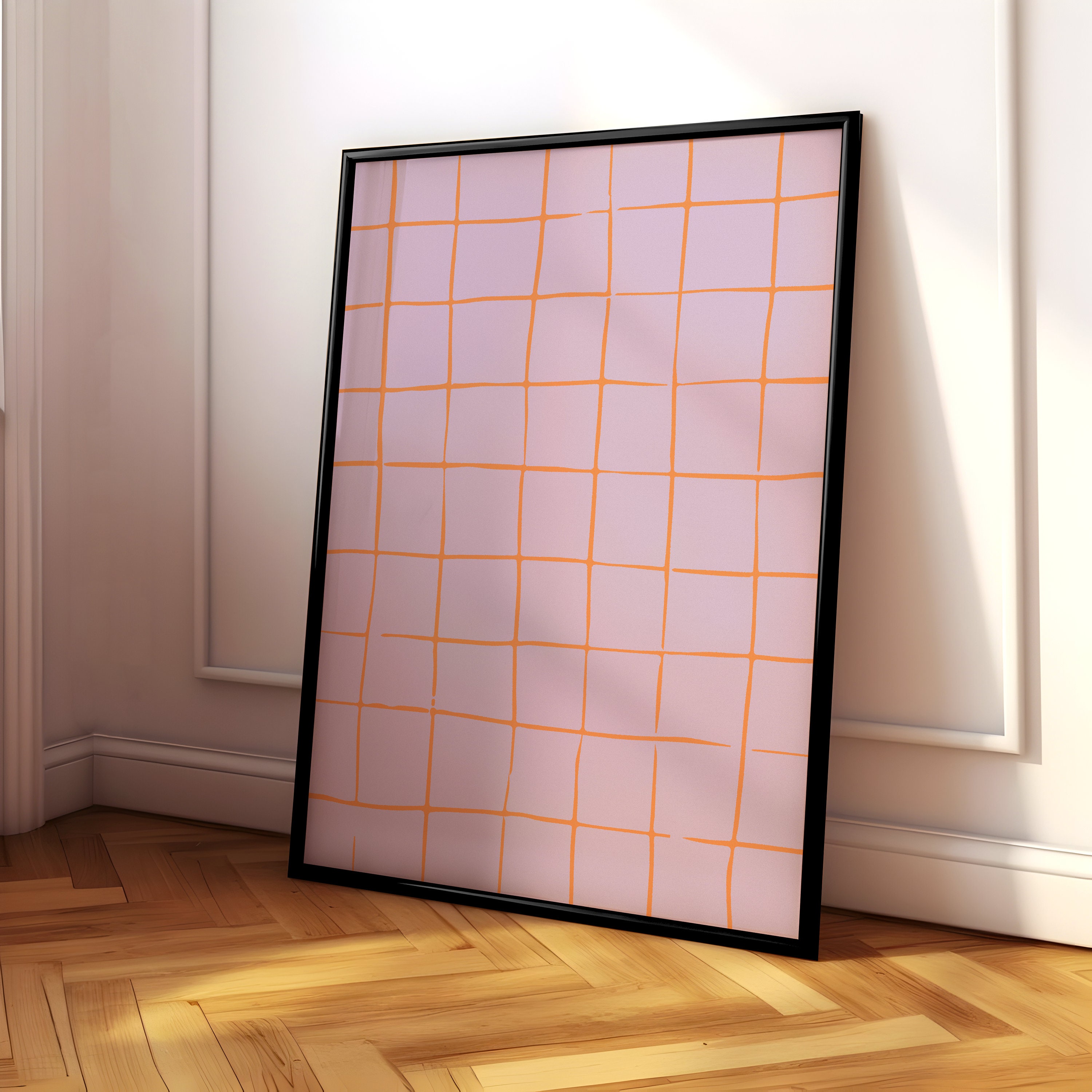 Pastel Grainy Grid Poster Aesthetic Print Wall Decor Trendy Wall Poster ...