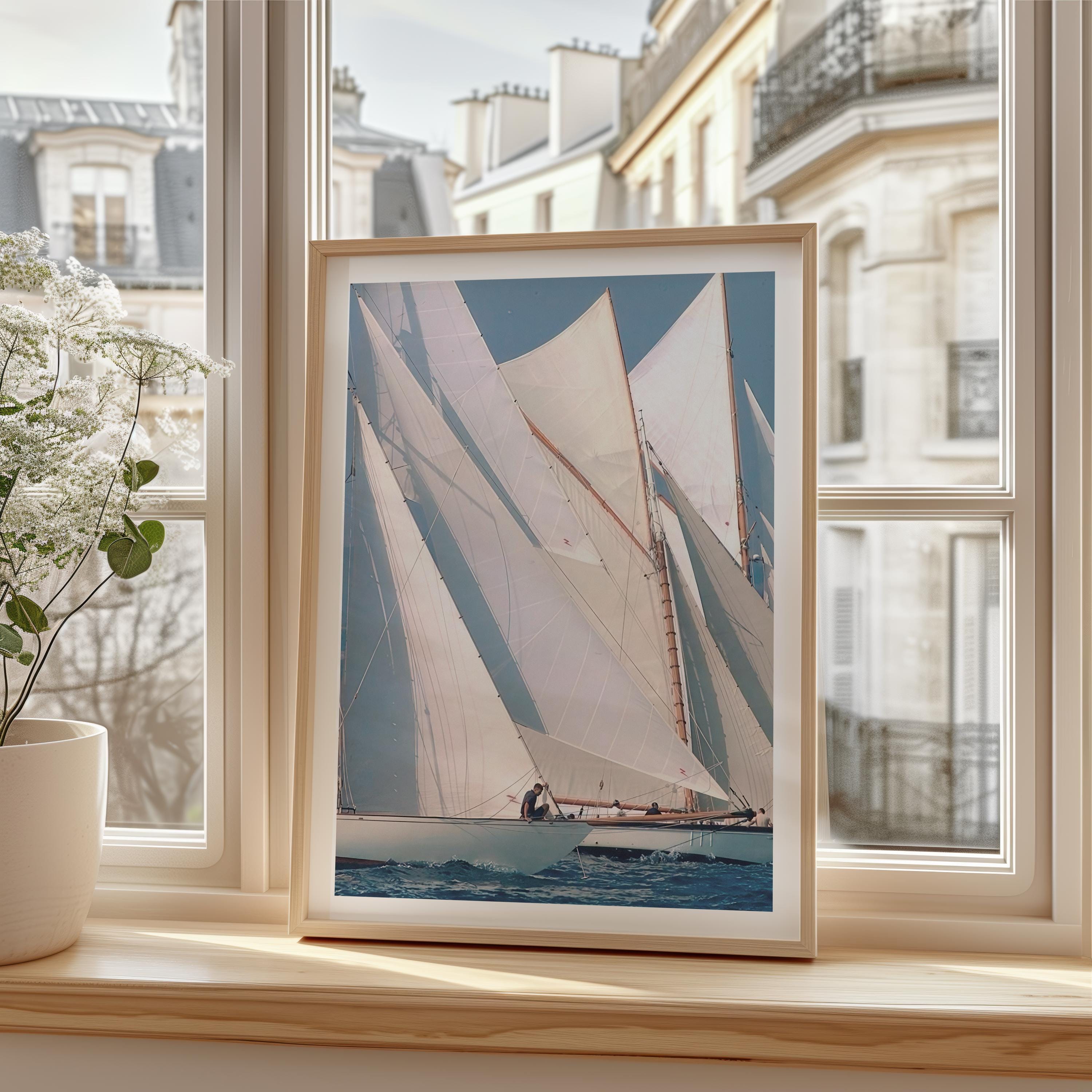 Sailboat Regatta Photo Print – Vintage Yacht Racing, Coastal Decor ...