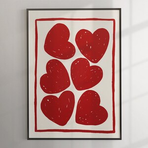 Coquette Heart Minimalist Print Cute Wall Decor Trendy Wall Poster Y2K ...