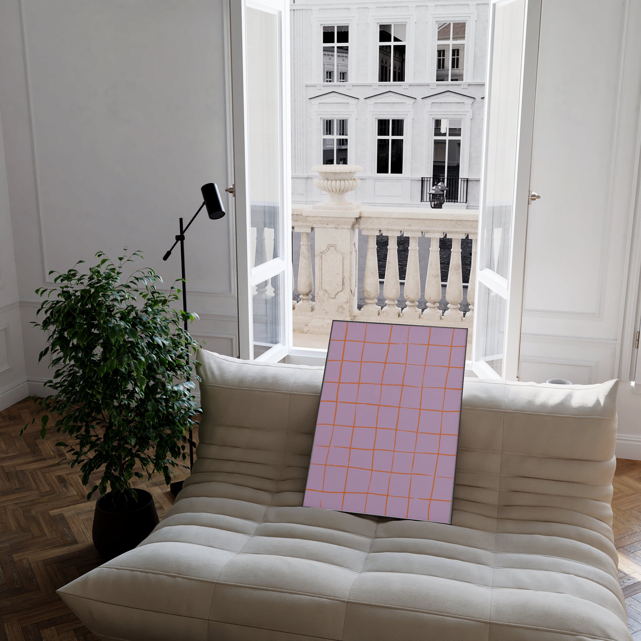 Pastel Grainy Grid Poster Aesthetic Print Wall Decor Trendy Wall Poster ...