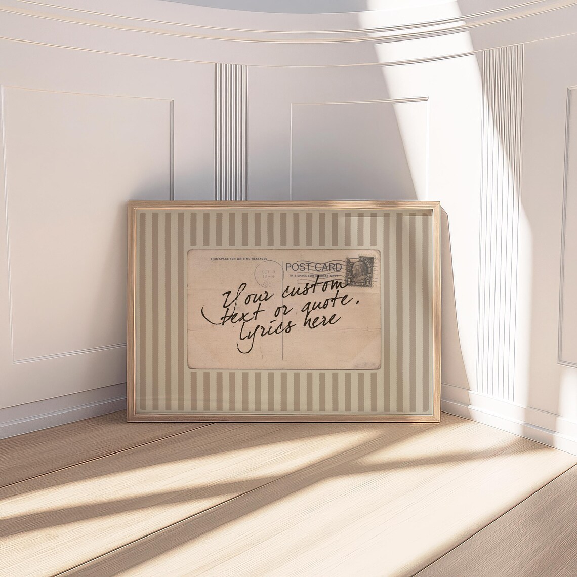 Custom Postcard Wall Art – Personalized Vintage Quote Print, Neutral ...
