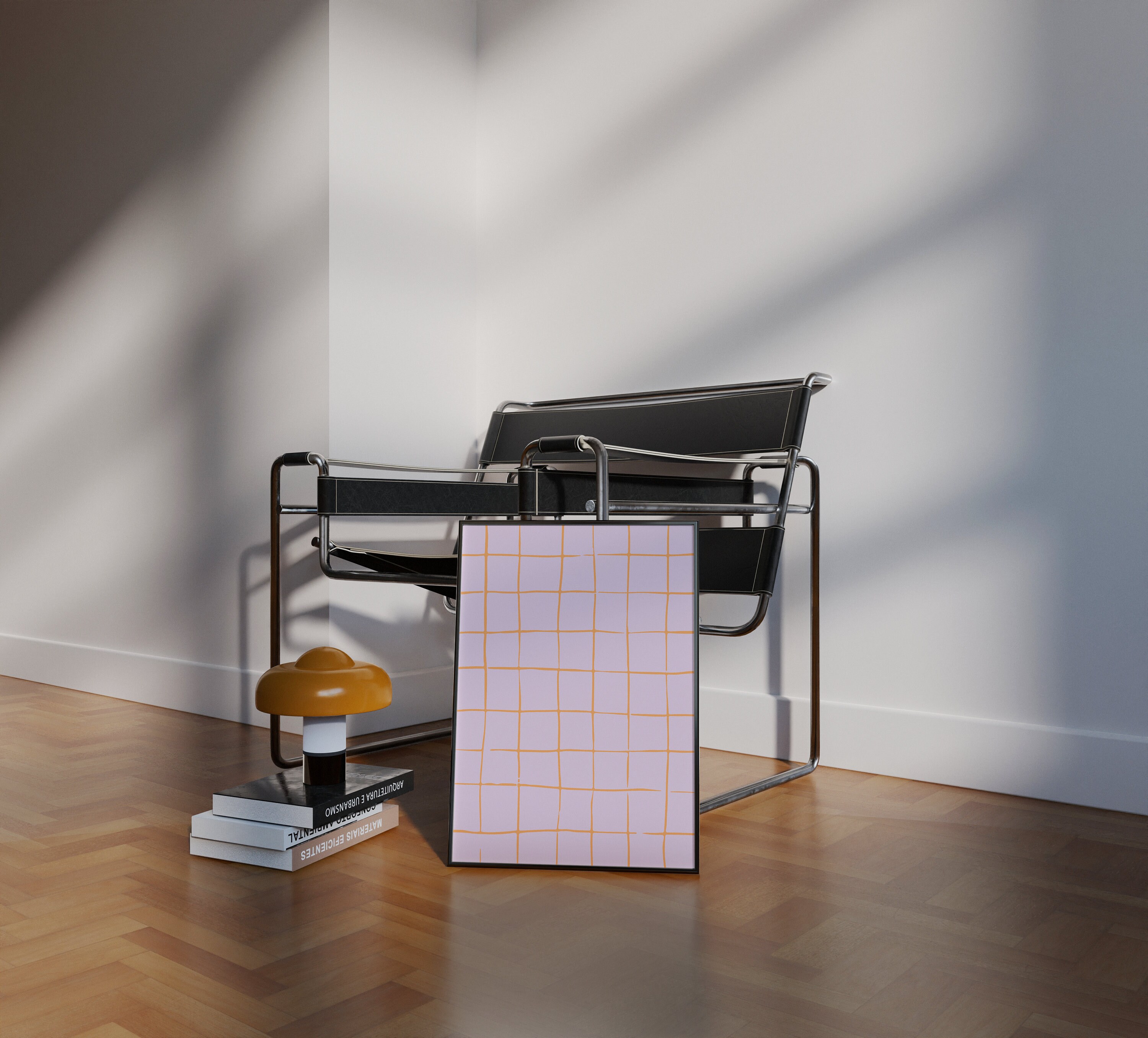 Pastel Grainy Grid Poster Aesthetic Print Wall Decor Trendy Wall Poster ...