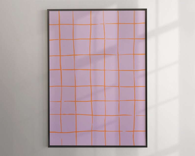 Pastel Grainy Grid Poster Aesthetic Print Wall Decor Trendy Wall Poster ...