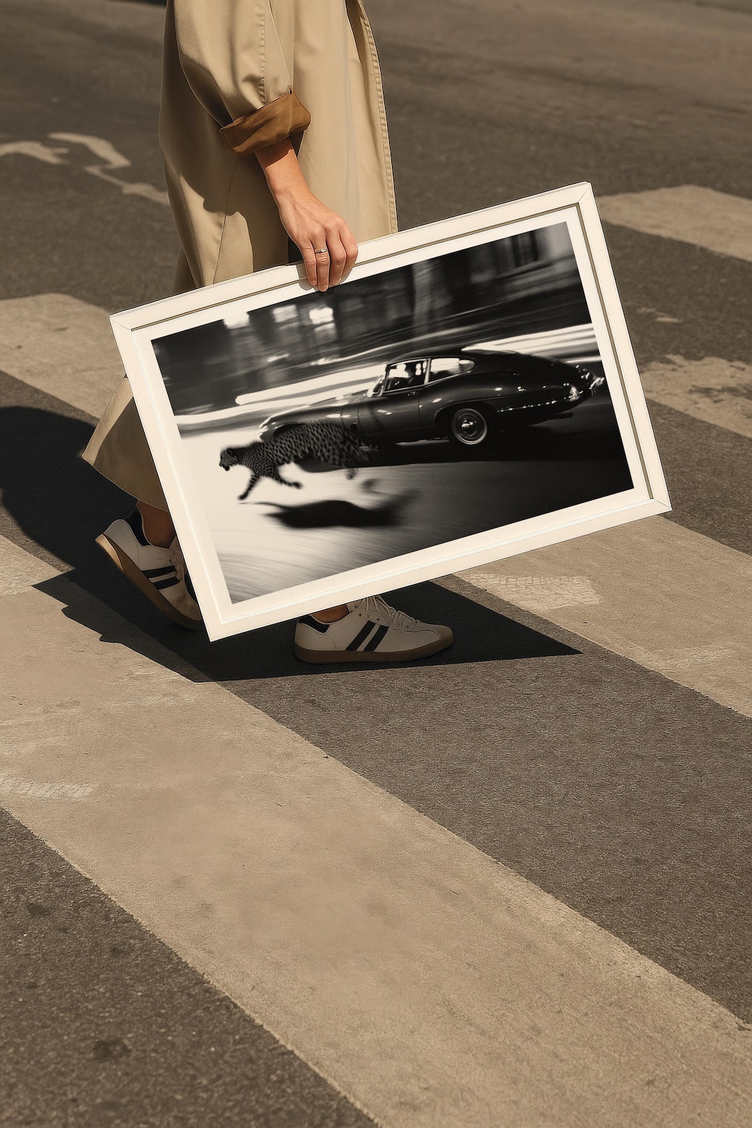 Cheetah & Jaguar Car Photo Print – Vintage Automotive Art (digital ...