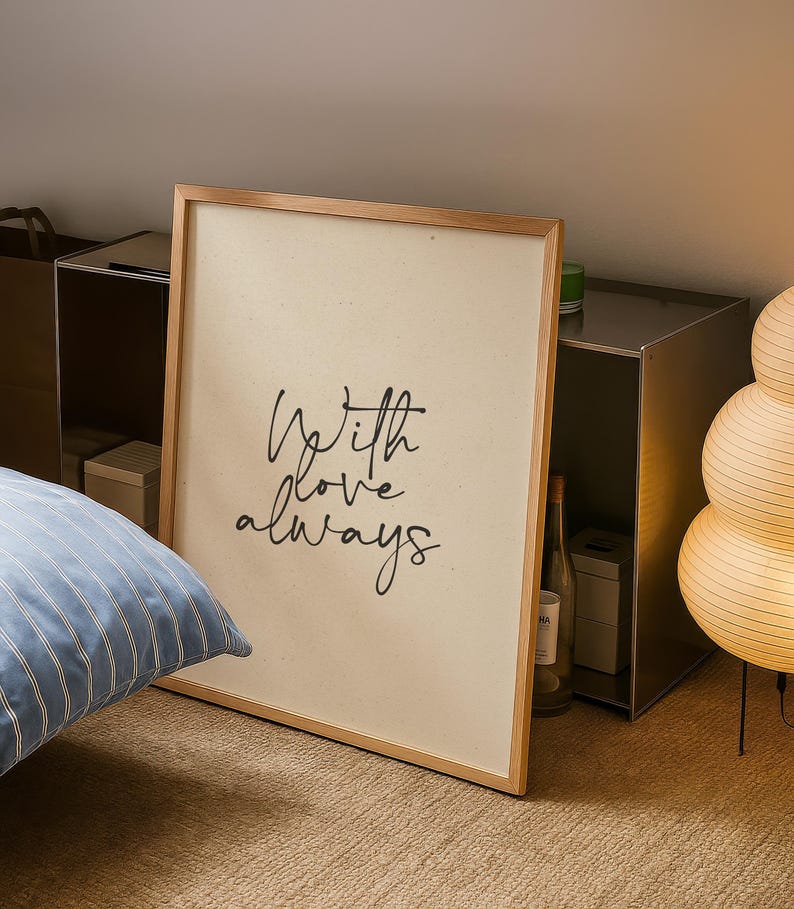 With Love Always Print – Minimalist Script, Romantic Wall Art (digital ...