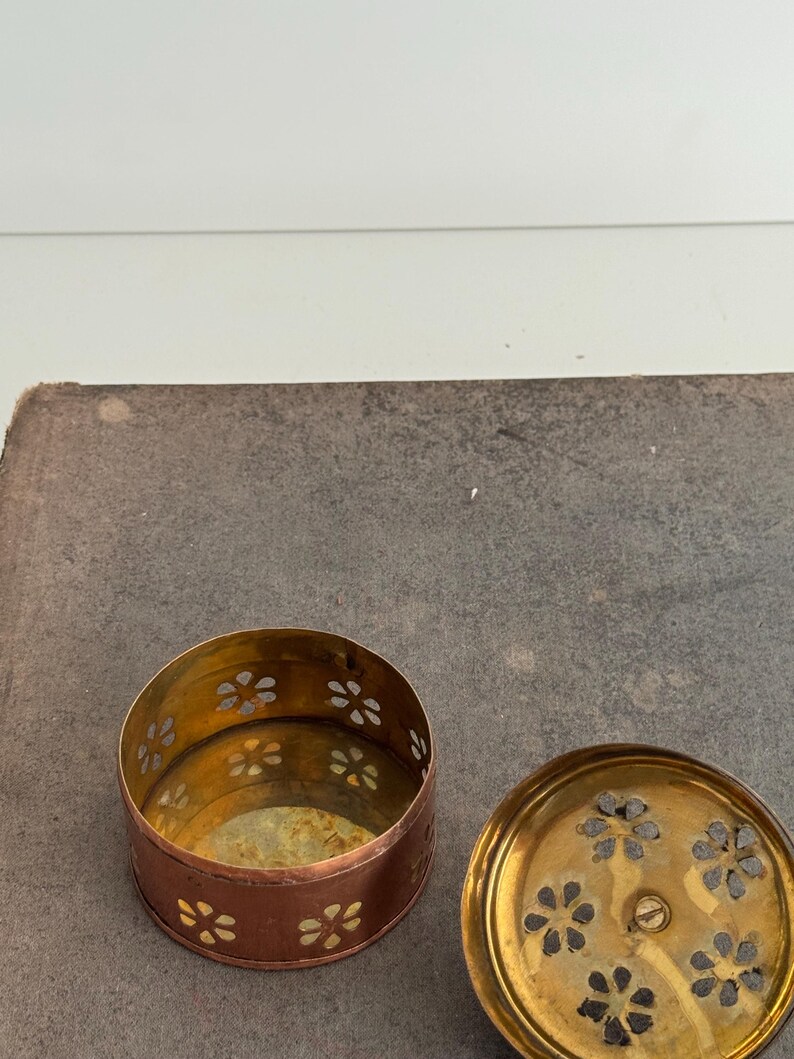 Vintage Copper & Brass Cricket Box, Small Round Tin W/ Lid - Etsy