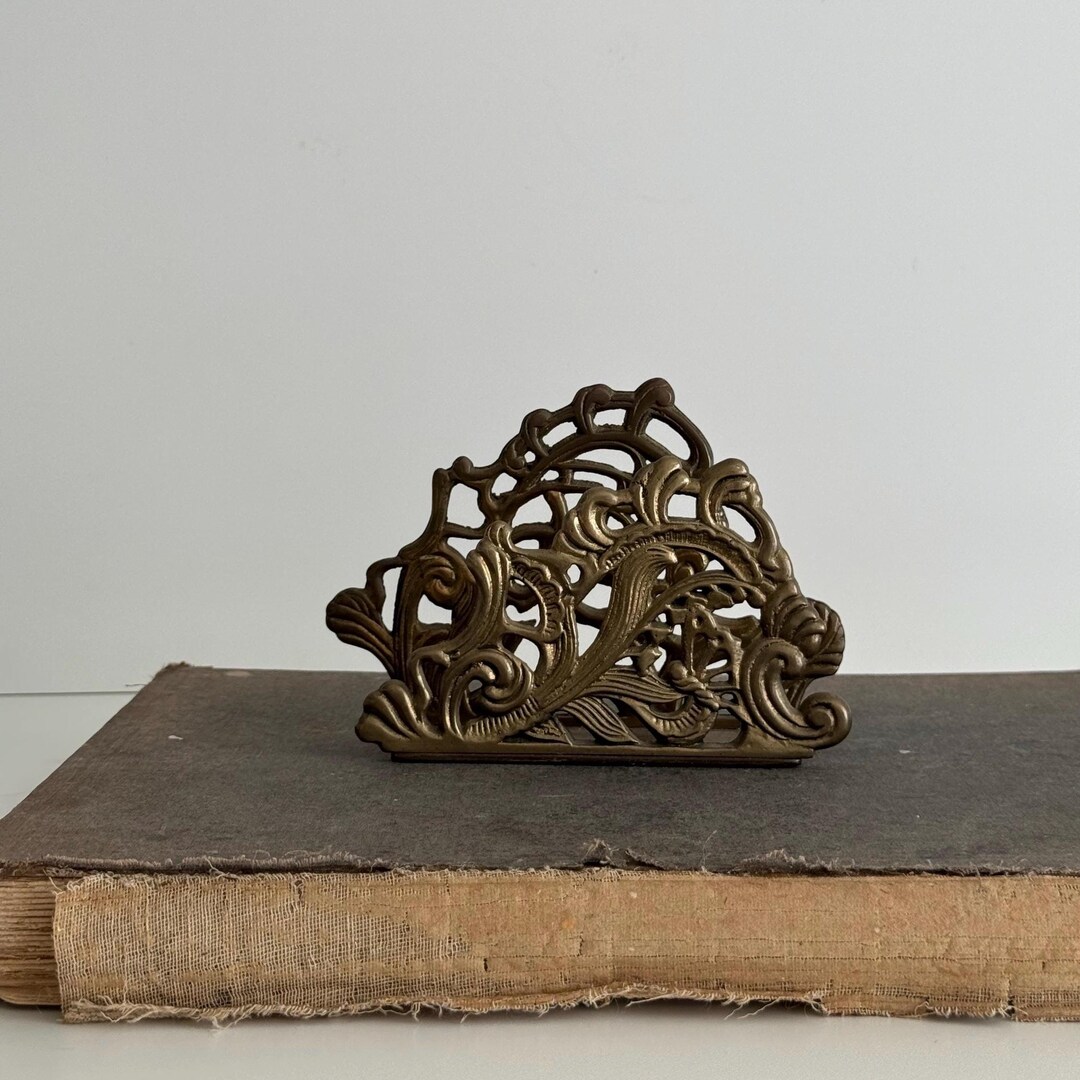 Vintage Brass Napkin Holder - Etsy