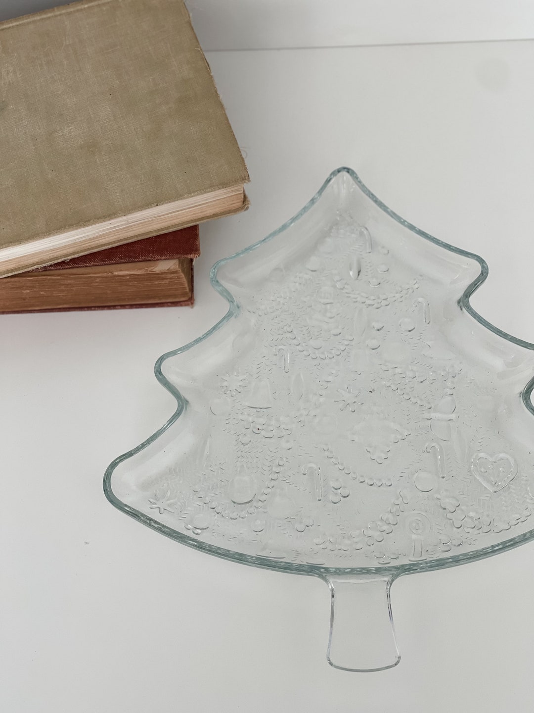 Christmas Tree Glass Platter Vintage - Etsy