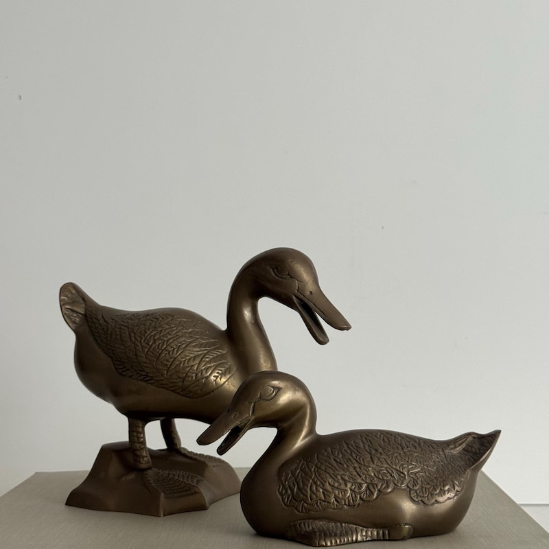 Brass Duck Figurine Pair - Etsy