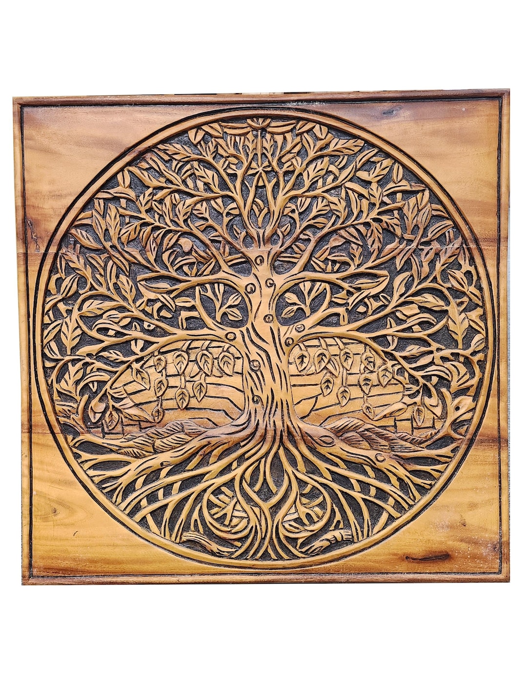 Hand Carved Archetype Tree of Life on Tropical Jack Fruit Wood Board ...