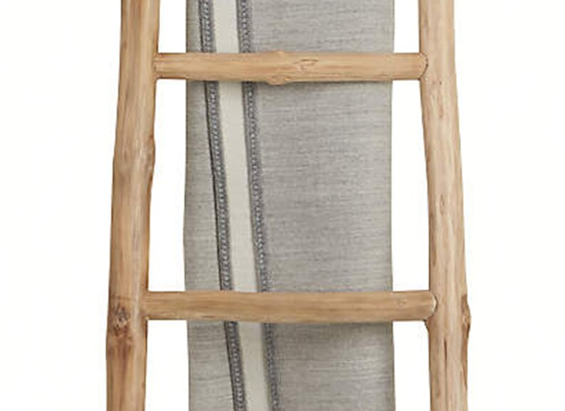 Teak Log Wood Ladder Rack - Etsy