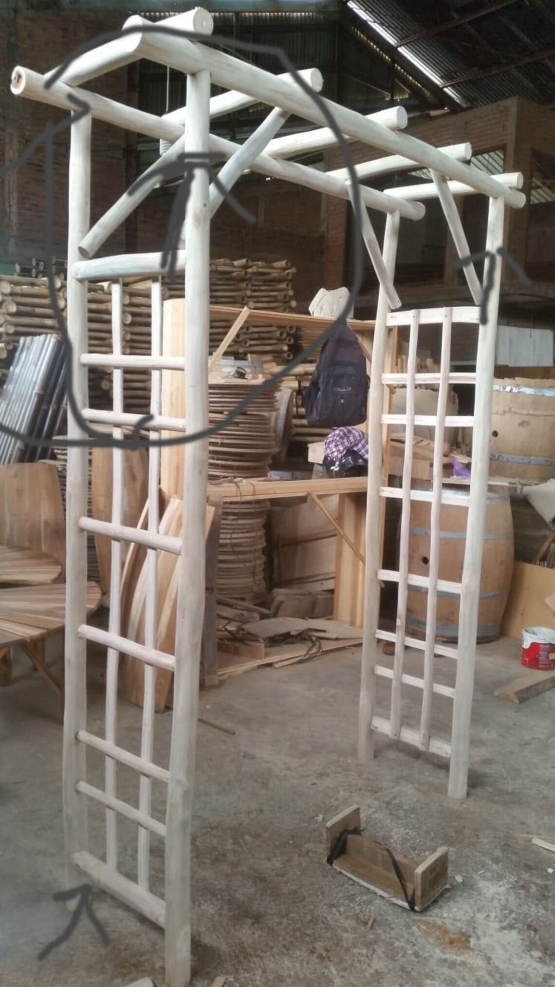 Teak Log Wood Garden Arbor - Etsy