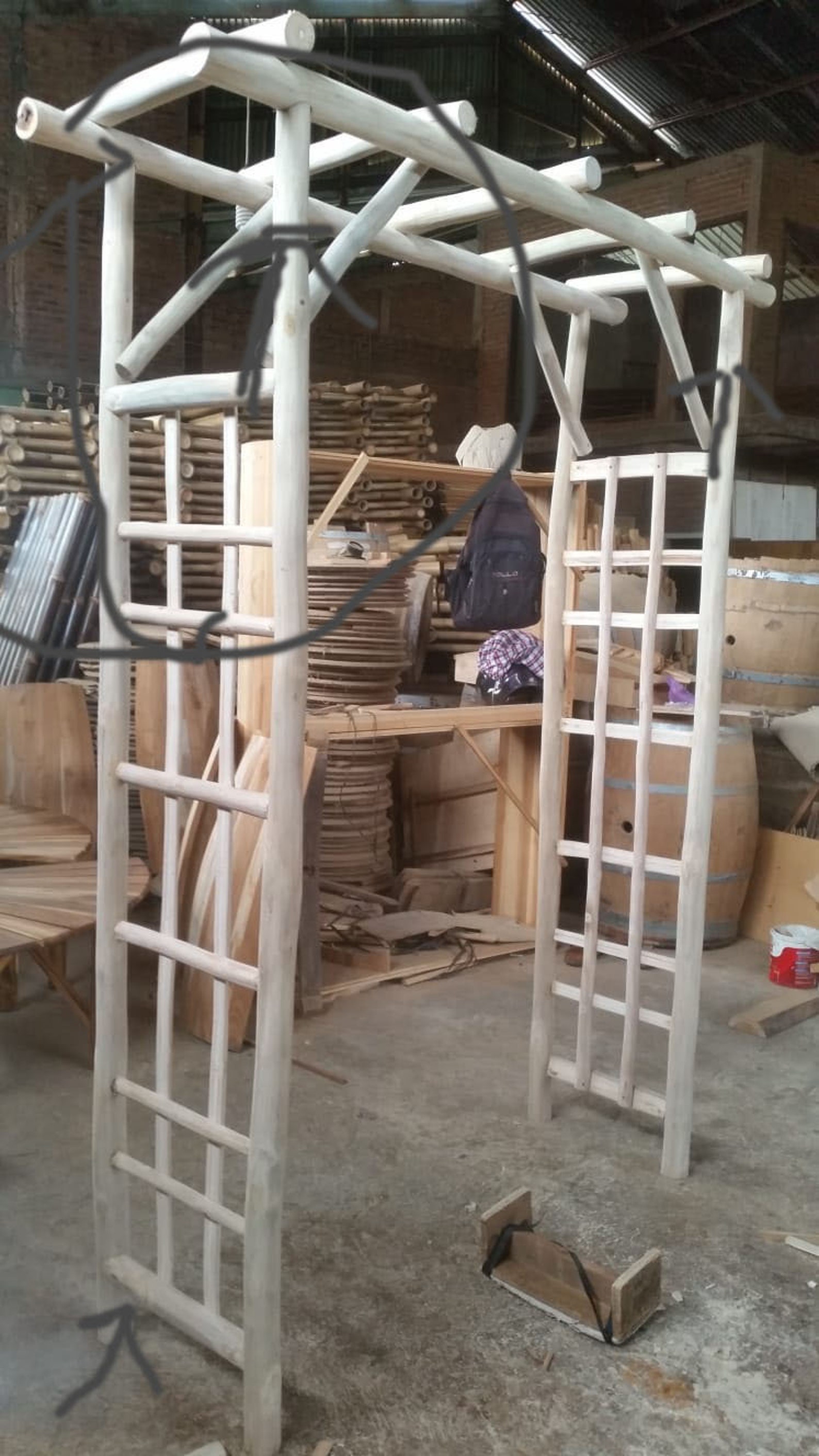 Teak Log Wood Garden Arbor - Etsy