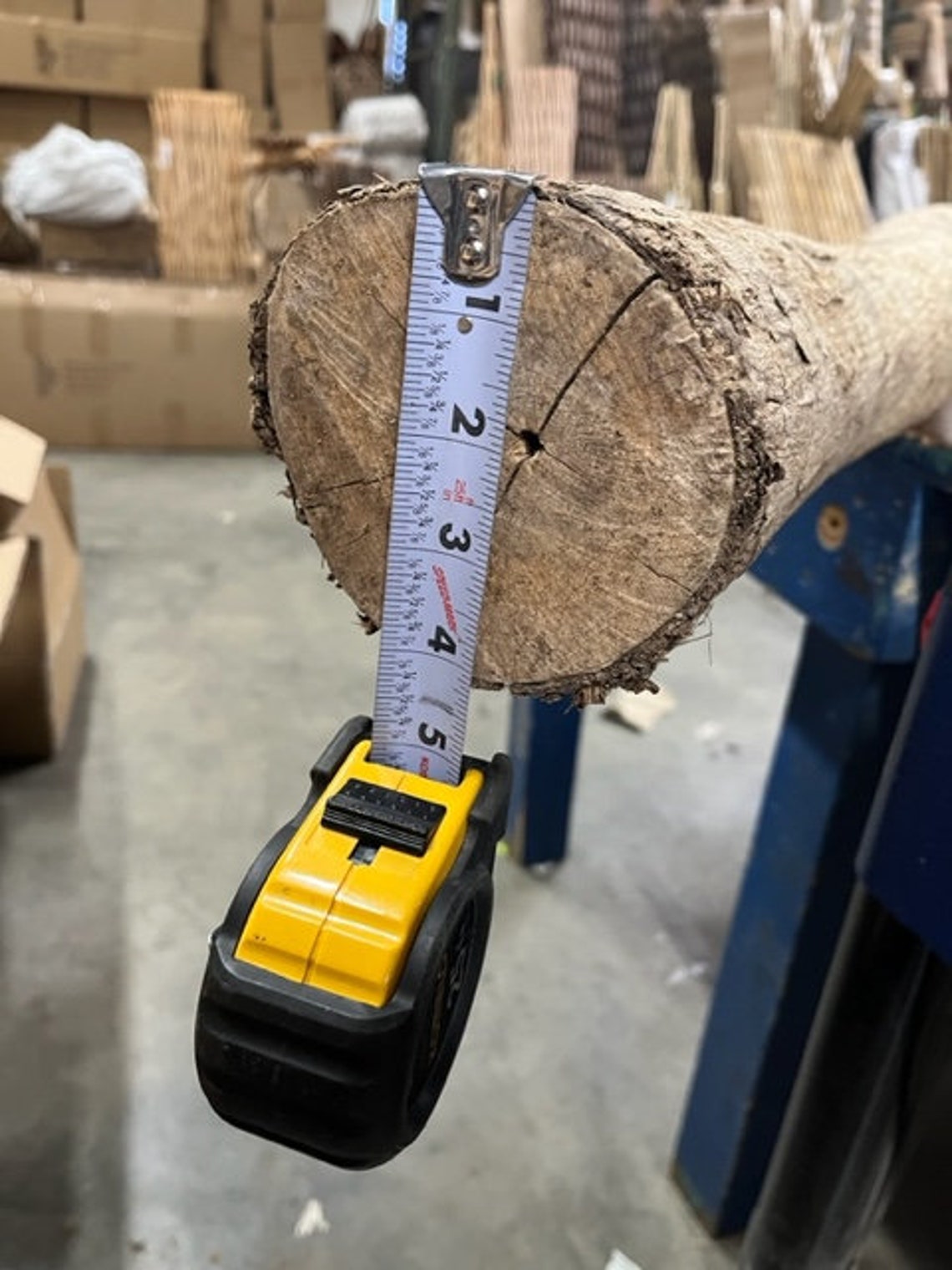 Bark on Teak Timber Log Pole - Etsy