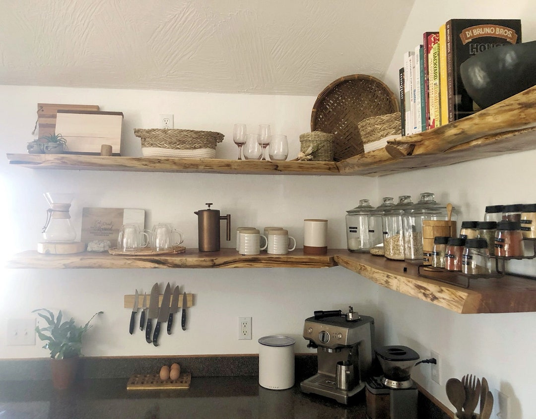 Monkey Pod Wood Live Edge Wood Mantel and Floating Shelf. - Etsy