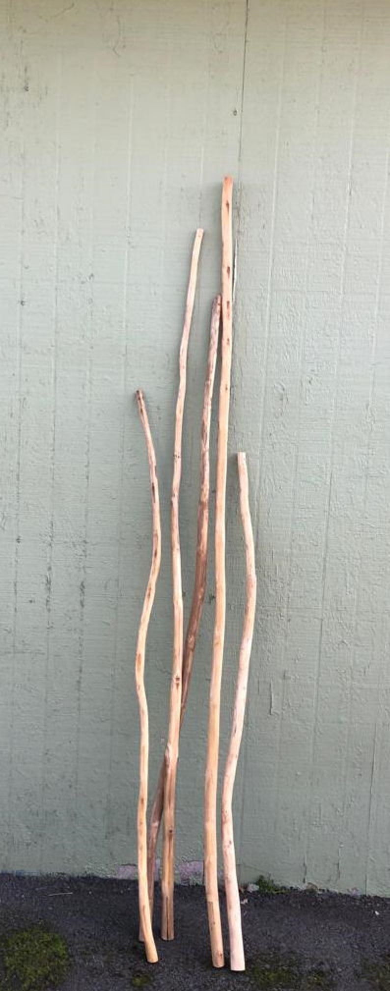 Debarked Driftwood Style Teak Log Pole. - Etsy