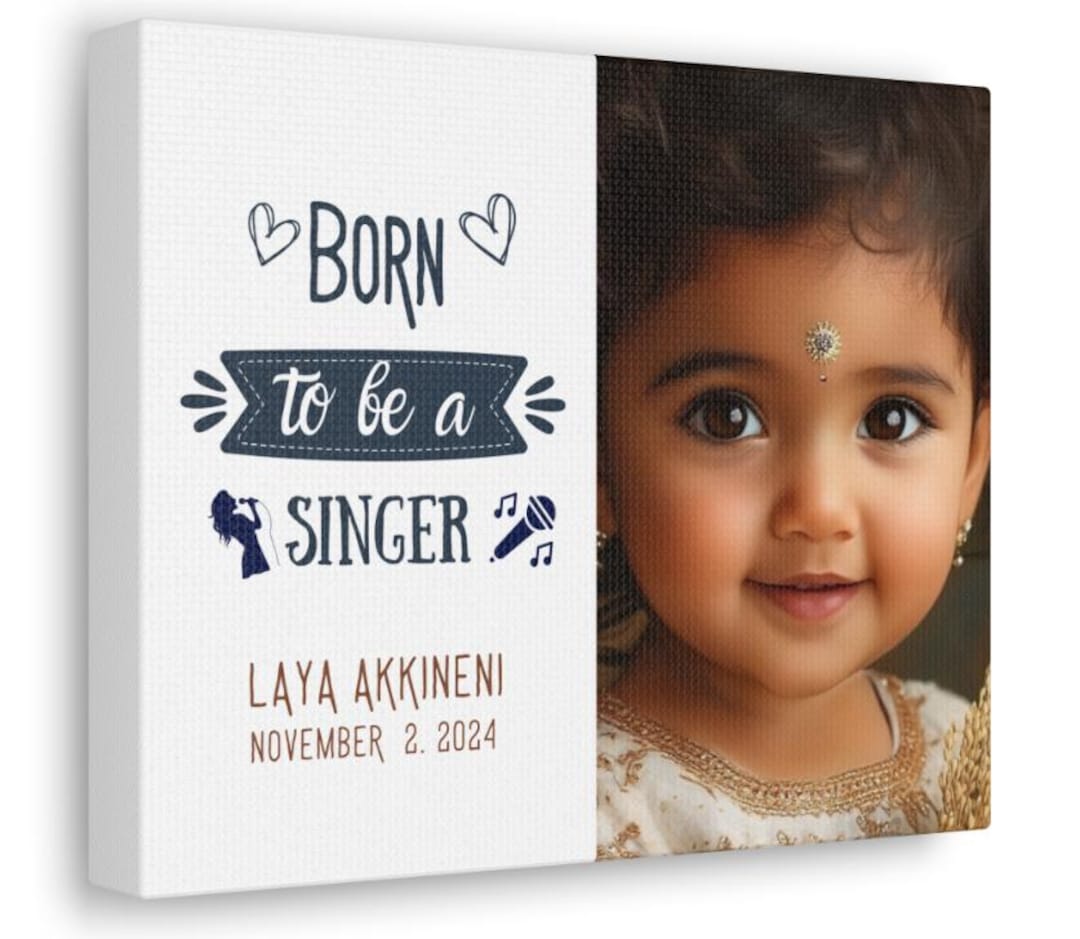 Born to Be a Dancer Personalized Baby Photo Canvas. | Custom Name ...