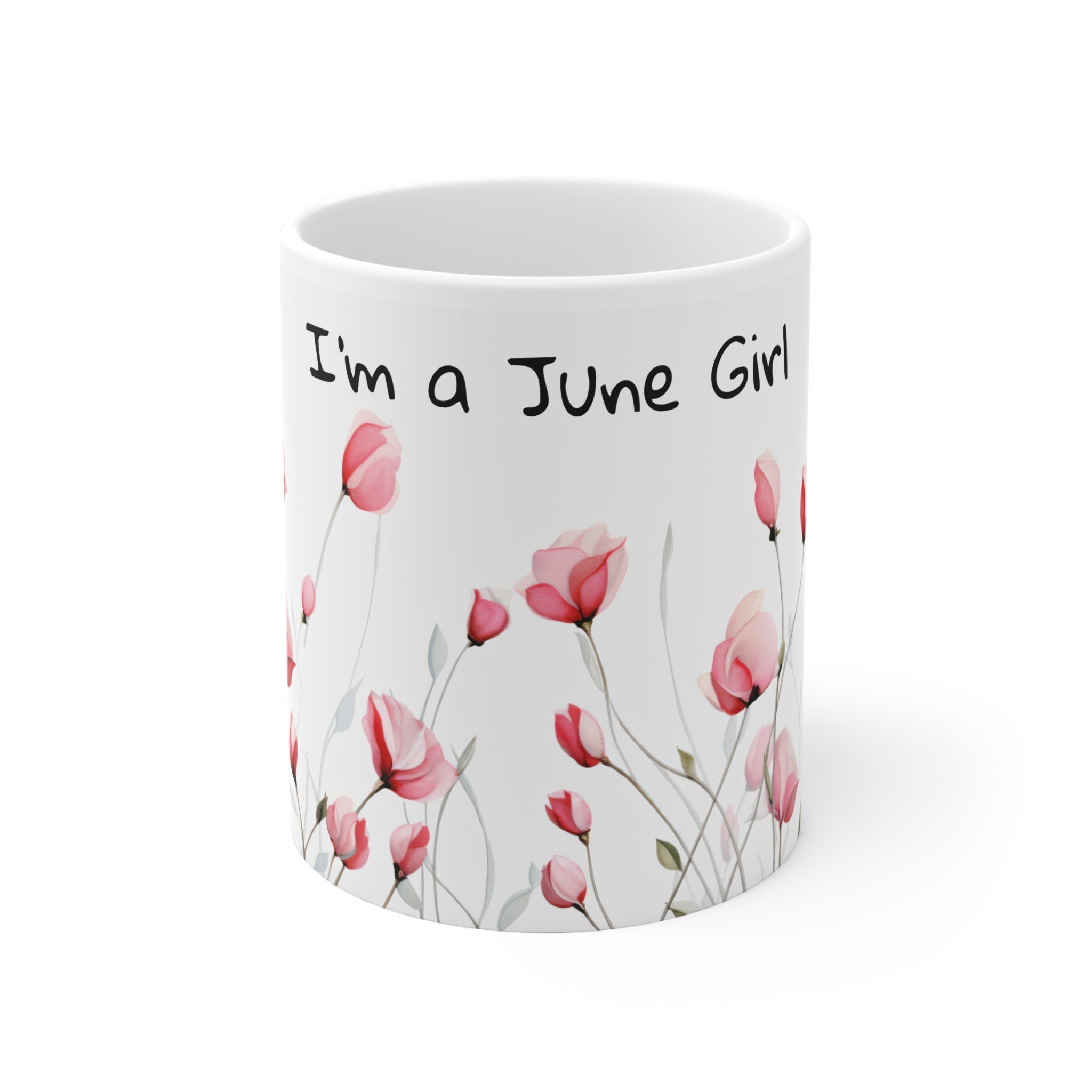 Pressed Flowers Mug, June Gift, Custom Birth Flower Mug, Roses Coffee ...