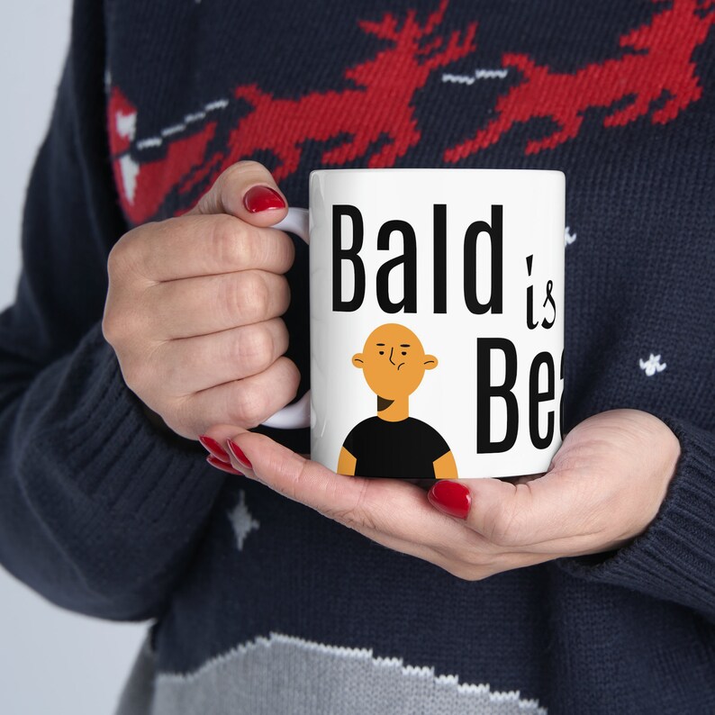 Bald is Beautiful Coffee Mug. Funny Coffee Mug for Men, Bald Gift Mug, Baldi, Father's Day Gift ...
