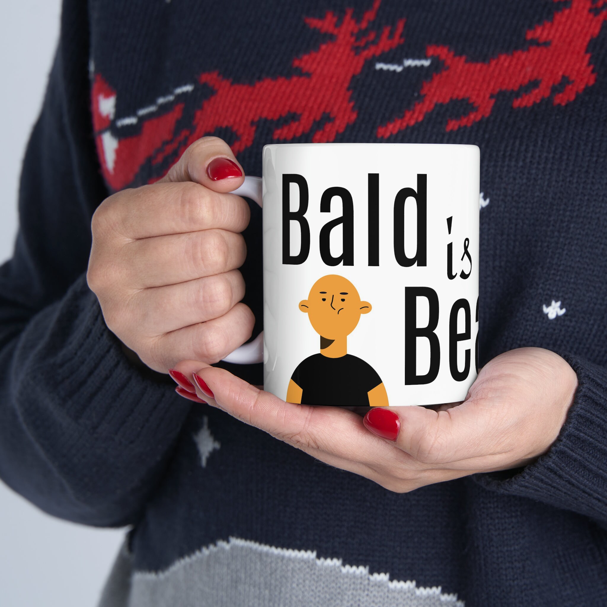 Bald is Beautiful Coffee Mug. Funny Coffee Mug for Men, Bald Gift Mug ...