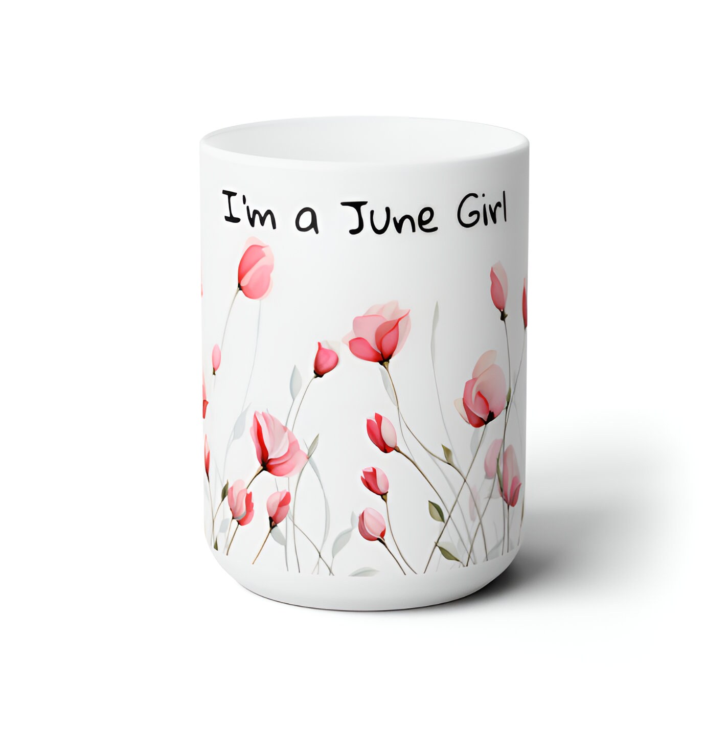 Pressed Flowers Mug, June Gift, Custom Birth Flower Mug, Roses Coffee ...