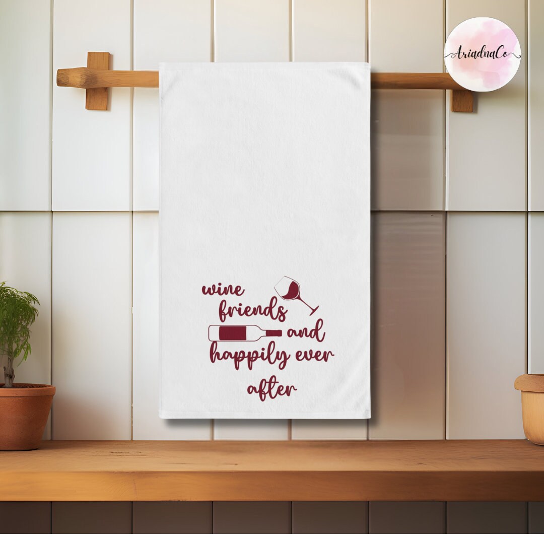 Wine Friends Kitchen Towel: Wine Tasting Gift - Etsy