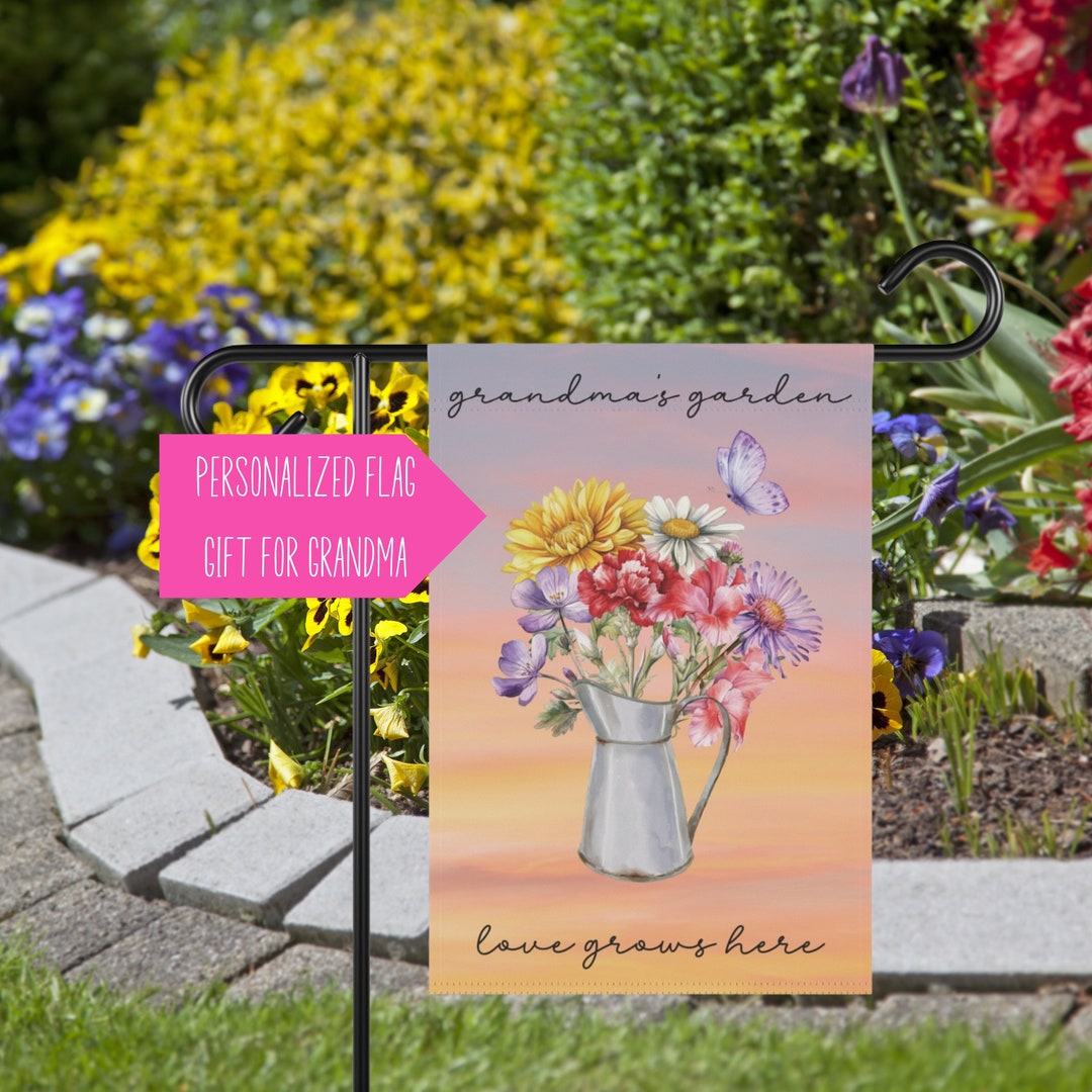 Custom Garden Birthflower Flag, Lawn Sign Family Names, Gift for ...