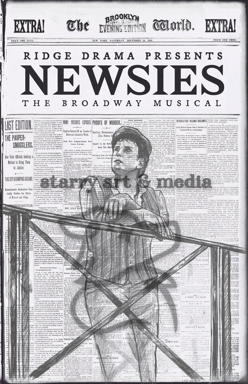 NEWSIES the MUSICAL Show Poster (customizable) - File Download - Etsy