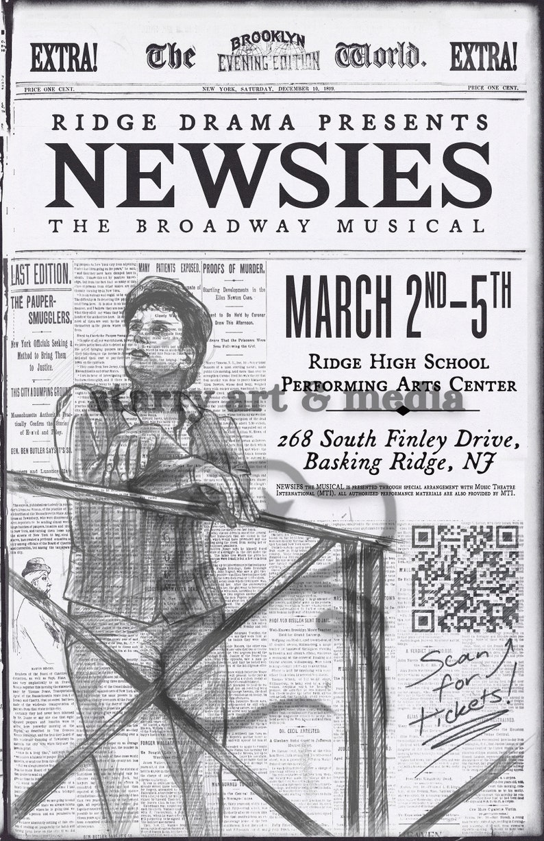 NEWSIES the MUSICAL Show Poster (customizable) - File Download - Etsy