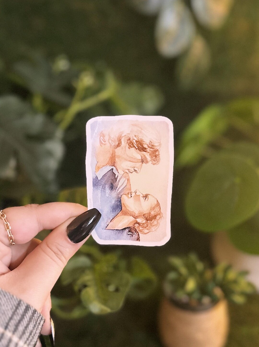 Star Wars Inspired Han & Leia Romantic Hand Painted Watercolor Sticker ...