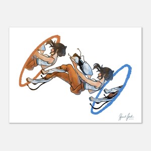 Portal / Portal 2 Chell Falling Art Premium Matte Paper Poster Orange ...