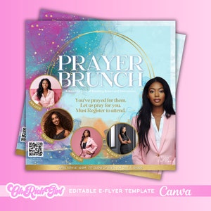 Prayer Brunch Flyer | Women's Church Event, Canva Template (digital) - Etsy