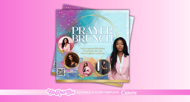 Prayer Brunch Flyer | Women's Church Event, Canva Template (digital) - Etsy