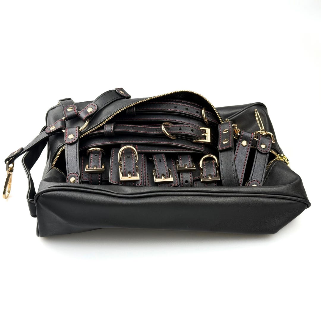 Luxury Leather Bondage Restraint Set With Cuffs and Storage Bag - Etsy