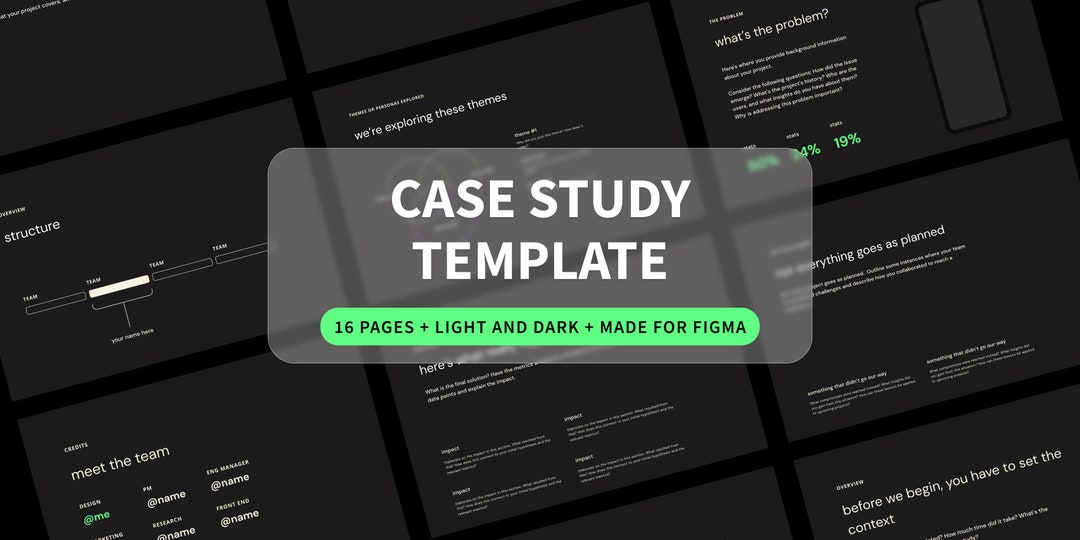 Figma Case Study Template | Light and Dark Minimalist Template | for ...