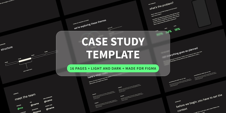 Figma Case Study Template | Light and Dark Minimalist Template | for ...