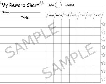 Reward Chart, Task Chart for Children, Reward Chart for Kids, Daily ...