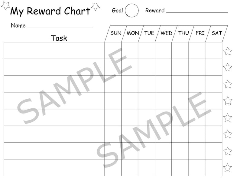 Reward Chart, Children's Reward Chart, Printable Reward Chart, PDF ...