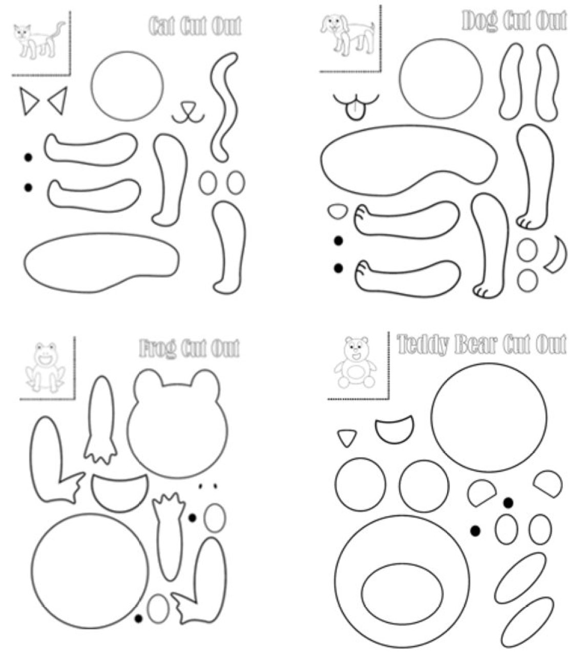 Printable Animal Cutout Pack for Kids, Kids Cut-out Craft Sheets, PDF ...