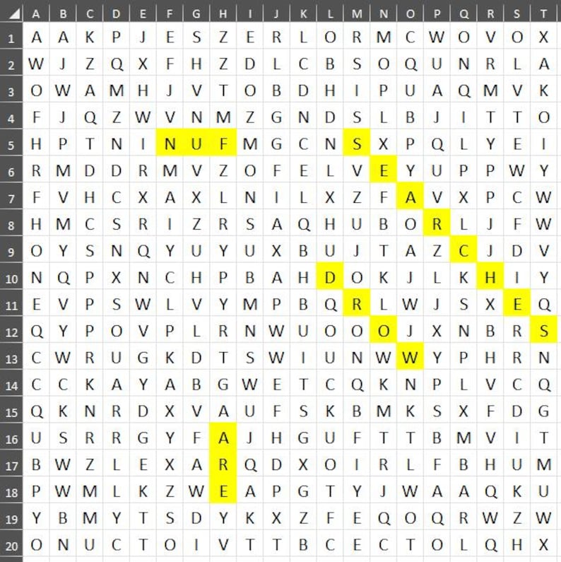 Excel Word Search Generator, Word Search, Microsoft Excel Macro Enabled, Classroom Activity ...