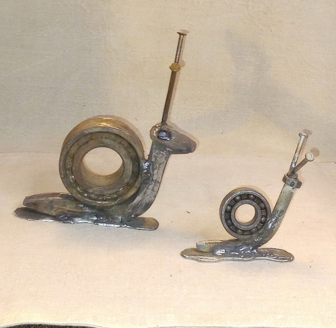 Scrap Metal Art Snail and Baby - Etsy