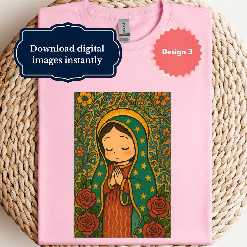 Virgin of Guadalupe Chibi Art, Catholic PNG JPG (digital) - Etsy