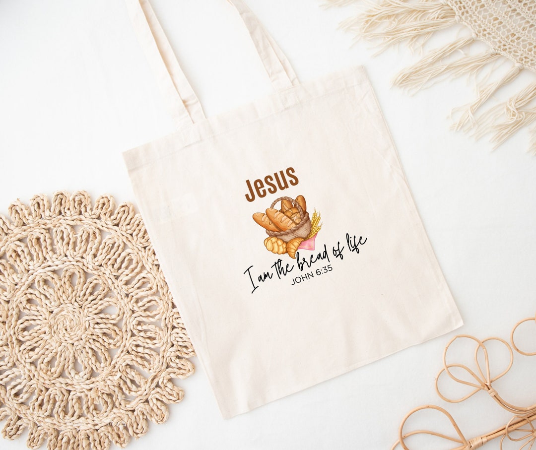 I Am the Bread Tote Bag, Bible Verse Tote Bag, Catholic Tote Bag ...