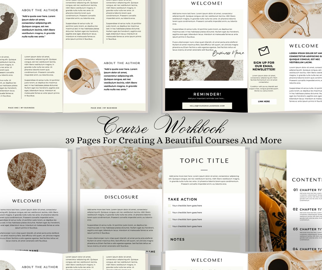 Workbook Template Canva | Course Workbook | Worksheet Template | Course ...