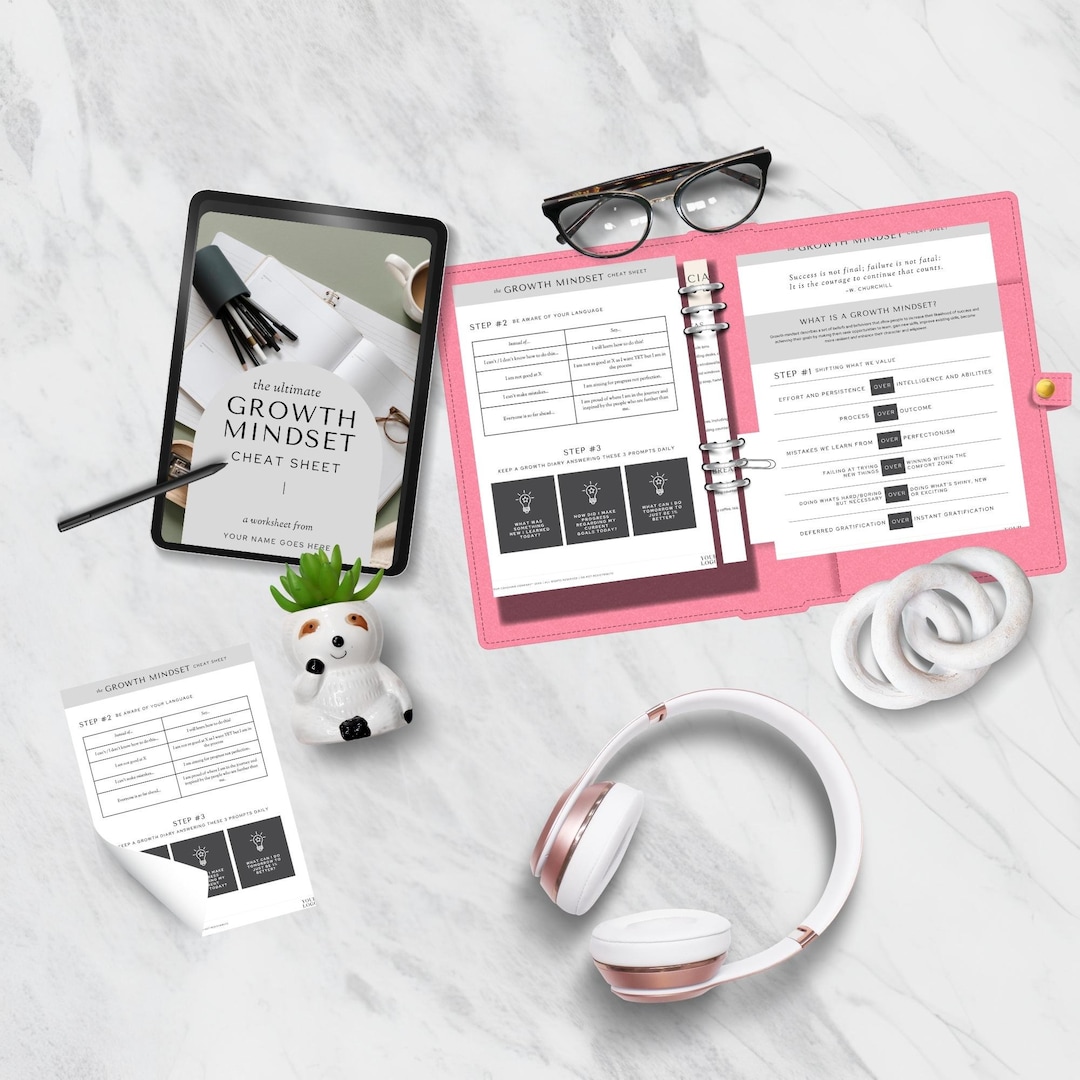 Mindset Cheat Sheet, INSTANT DOWNLOAD, Printable Workbook, Personal ...