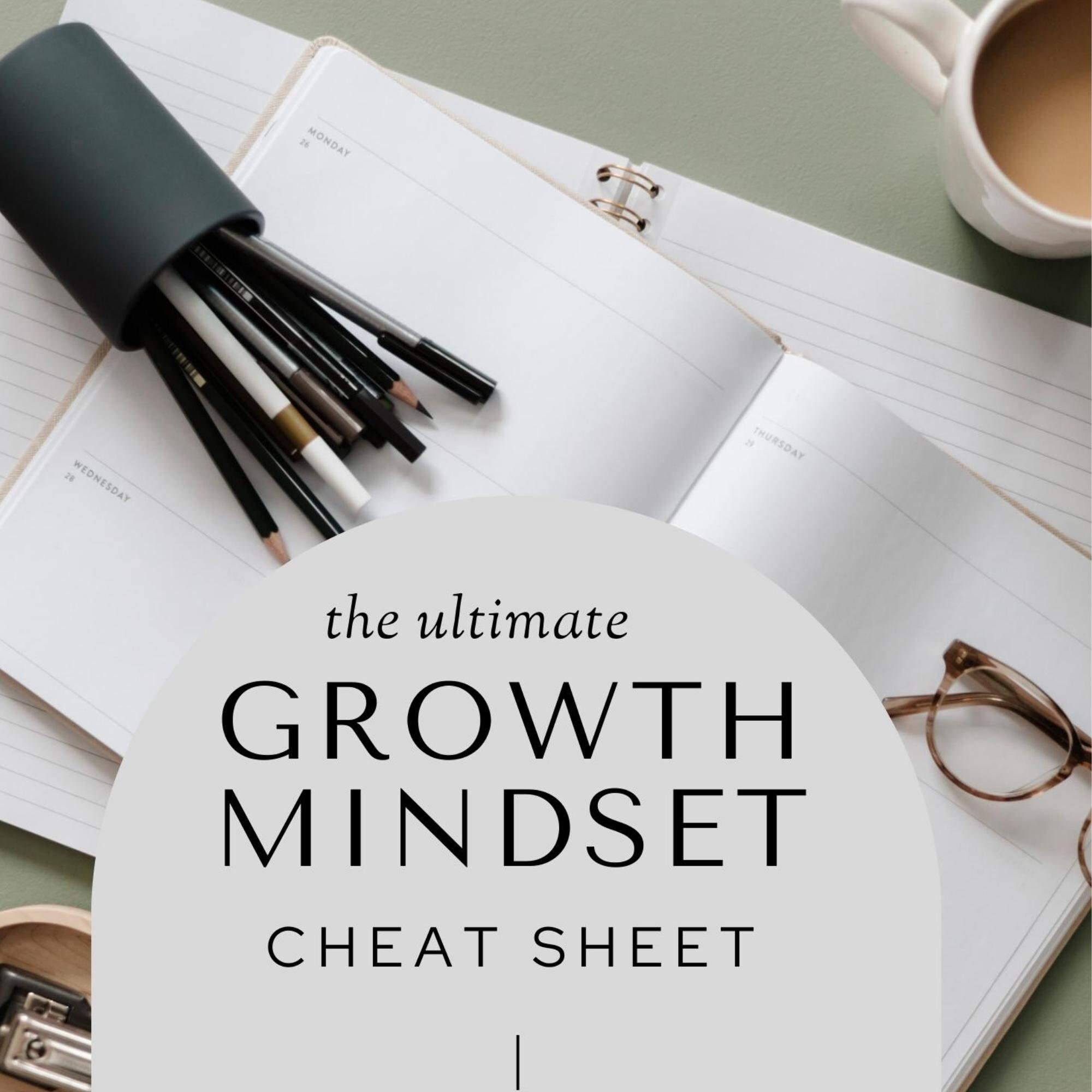 Mindset Cheat Sheet, INSTANT DOWNLOAD, Printable Workbook, Personal ...