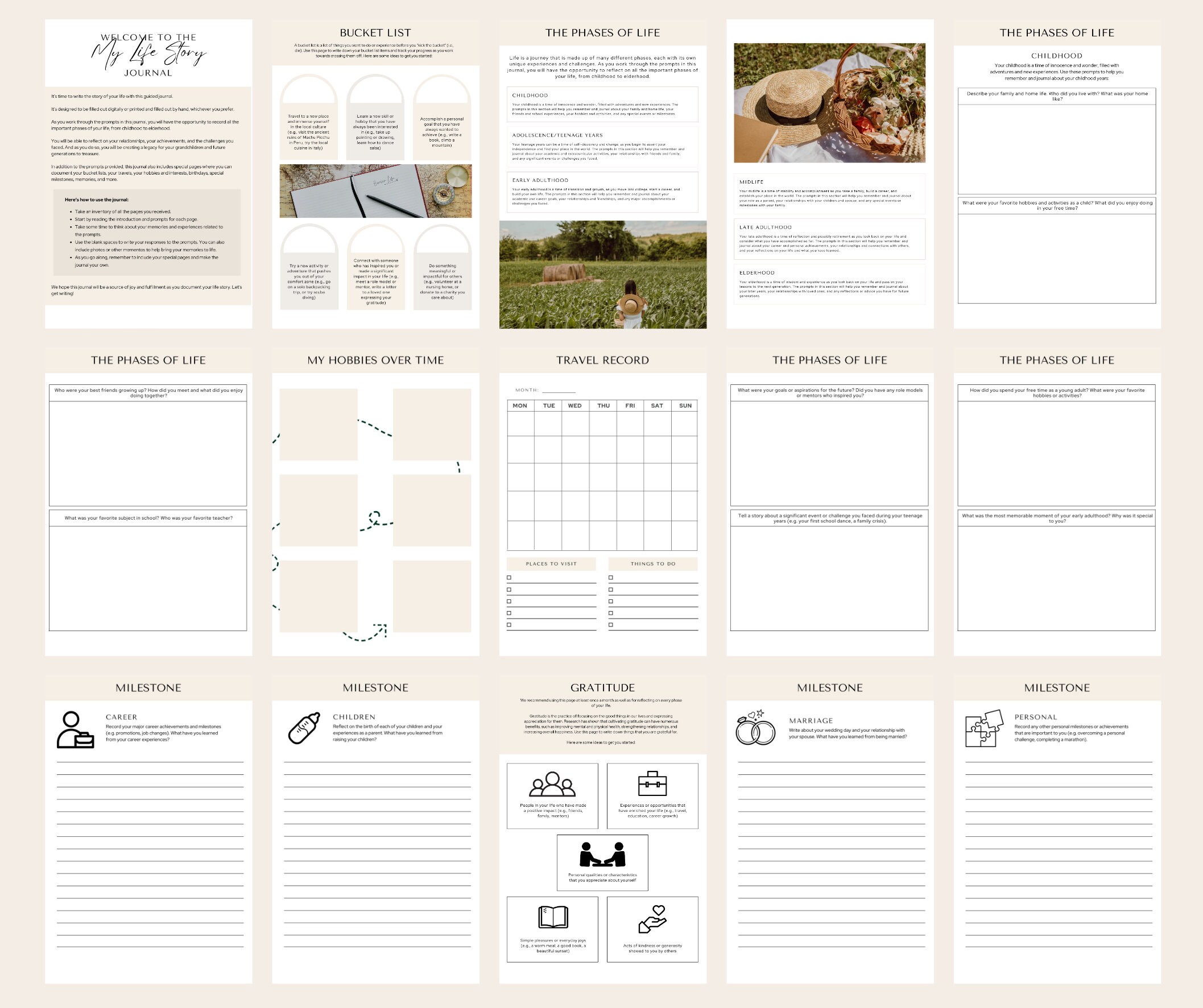 Life Story Journal, Achievement Journal, Bucket List Journal, Guided ...