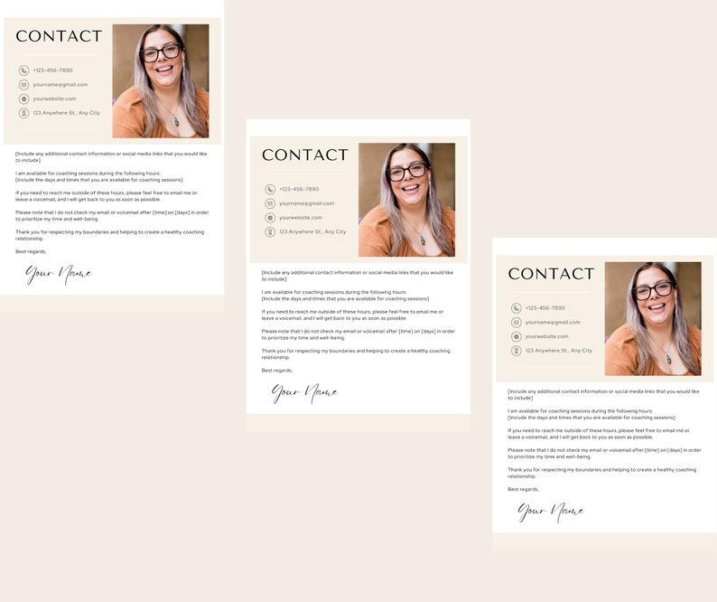 Coaching Client Welcome Packet - Coaches Contact Information | Client ...