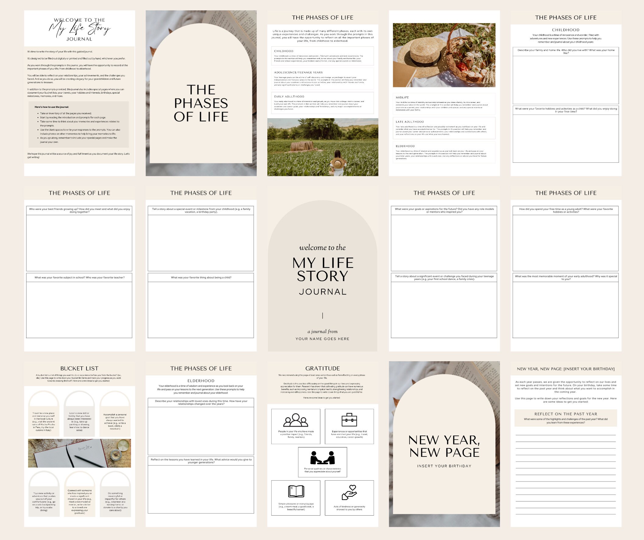 Life Story Journal, Achievement Journal, Bucket List Journal, Guided ...