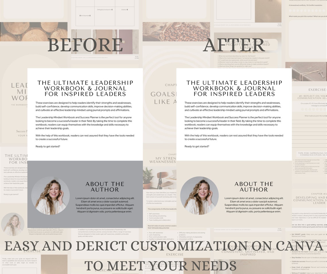 Leadership Mindset Workbook, Success Planner and Journal Template ...